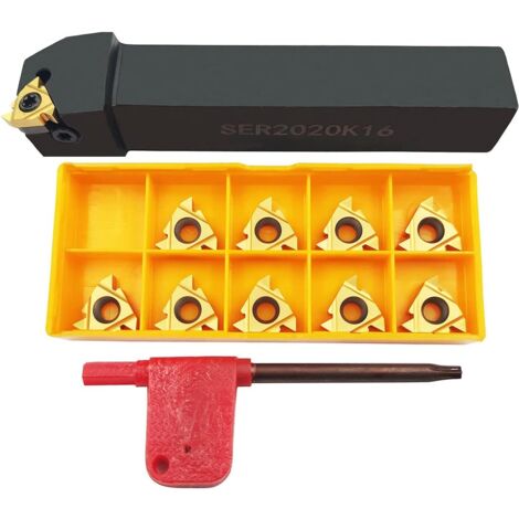 filetage Porte-outil de tournage SER2020K16 avec insert de filetage indexable 16ER AG60 Lame d ...