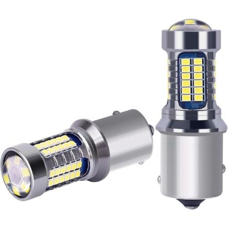 P21w LED Ampoules 1156 Ba15s 12V 24V, 60SMD Super Brillant Blanche 6000K, Pour Auto Voiture RV ...