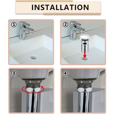 Garniture de vidage pour lavabo avec trop-plein, bonde de vidage, Pop ...