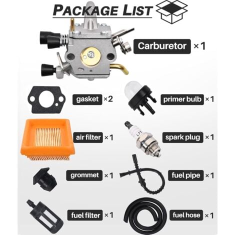 Carburateur pour STIHL FS120 FS200 FS250 FS300 FS350 FR350 Débroussailleuse, JRISBO Accessoire ...