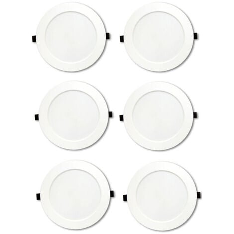 Lot de 6 Spot LED Encastrable, Extra Plat, Encastré Lampe Plafonnier Plat Rond