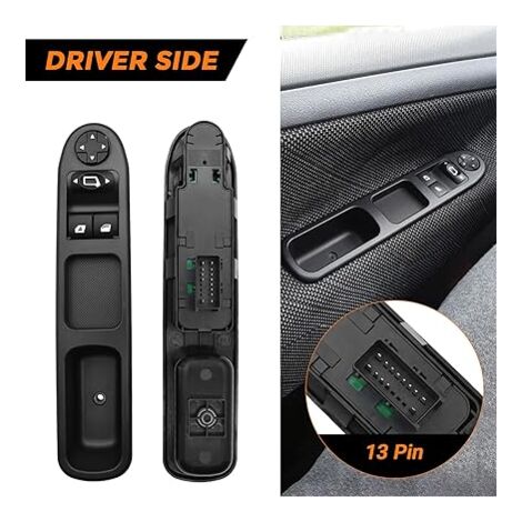 Commande Leve Vitre Passager + Côté Conducteur Compatible avec Peugeot ...