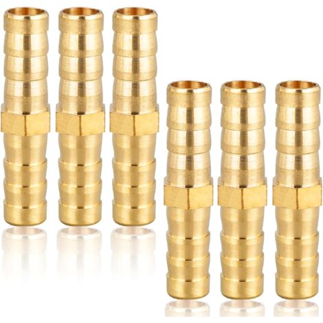 Raccord de tuyau 8mm en laiton,6PCS Raccord de tuyau en laiton 8mm(5/16"),Raccord droit à barbes ...
