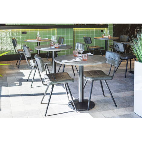 Pied de table central noir en métal robuste Ø55 pour bistrot chic ...
