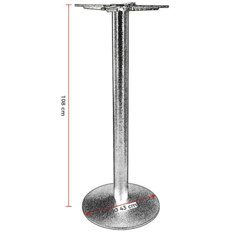 Pied de table central noir en métal robuste Ø55 pour bistrot chic ...