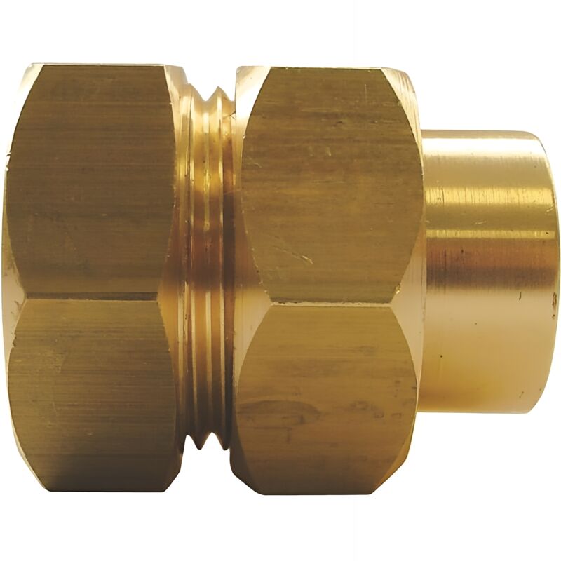Offre PACK : 10 Unions 3 pieces conique plomberie laiton a souder femelle diamètre 1/2" (15x21 ...