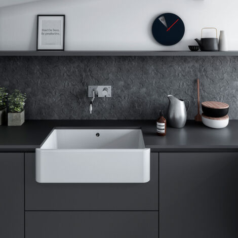 Evier Farmhouse céramique traditionnelle Gamme PRO SANINDUSA 1 cuve ...