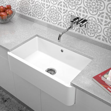 Evier Farmhouse céramique traditionnelle Gamme PRO SANINDUSA 1 cuve ...