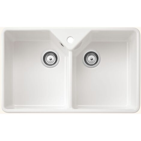 Evier Farmhouse céramique traditionnelle Gamme PRO SANINDUSA 2 cuves ...