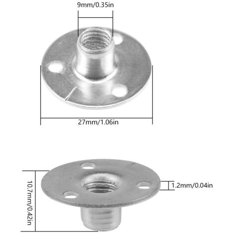 20 Stück M8 Brad Hole T-Muttern - Verzinkte Metall-Rundbasis ...