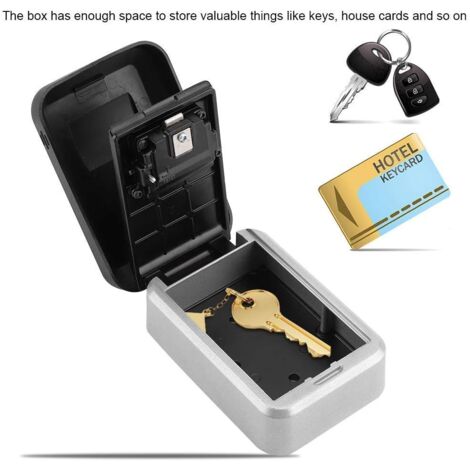 Key Safe Box, Outdoor Key Safe with 4 Code & 1 Key, Security Key ...