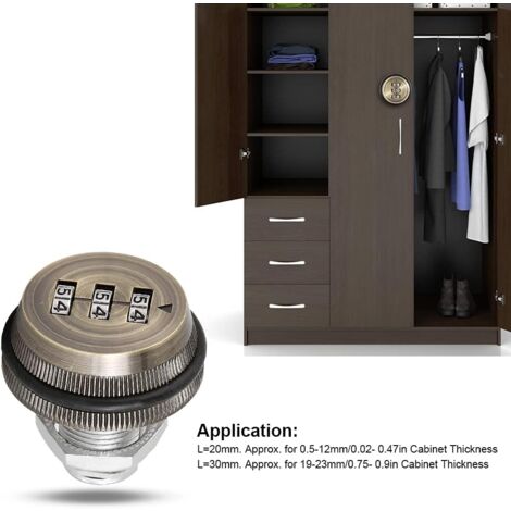 Combination Cam Lock, 3 Digit Mechanical Combination Lock, Keyless ...