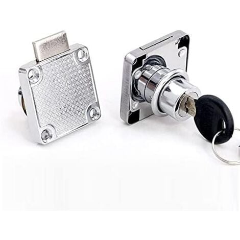 Pack Zinc Alloy Cam Lock Silver Plated Square Furniture Drawer Cupboard ...