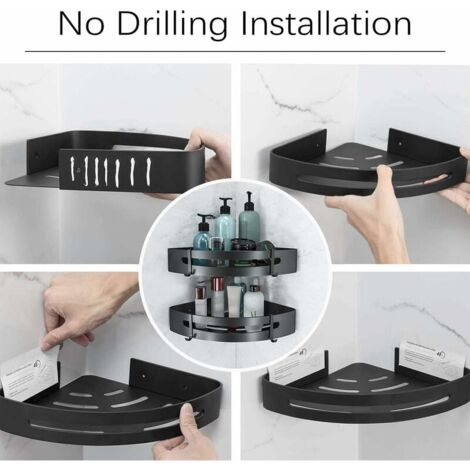 Corner Shower Shelf No Drilling Bathroom Shelf Basket Shower Storage ...