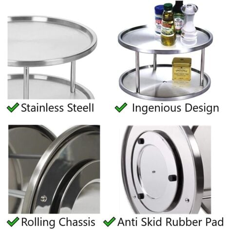 Turntable Cabinet Organizer, Rotating Multifunctional Spice Rack for ...