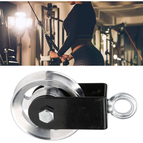 Pulley Pulley, 90mm Rope Pulley with Sling and D-Hook, 360° Swivel, for ...