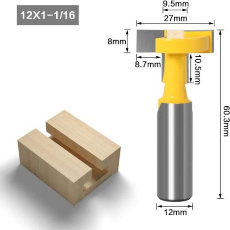 ZVD-Fraise à Rainurer en T, Mèche de Routeur à Rainure T-Track Fraise pour Rainure en Tige de ...