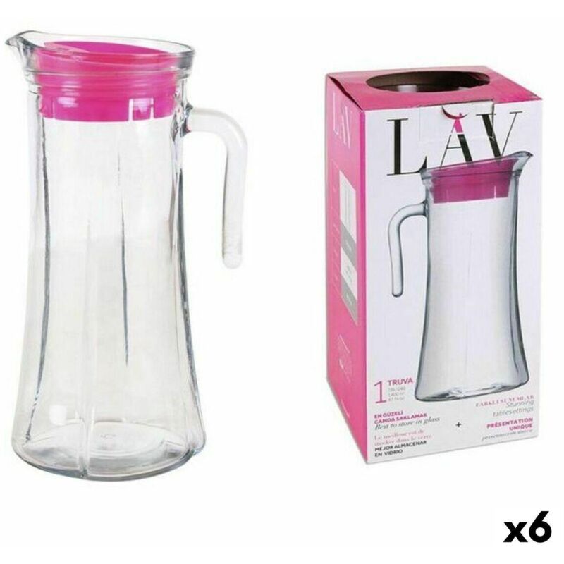 Lav LV-TRU140 Ensemble 6 Carafes en Verre Transparent