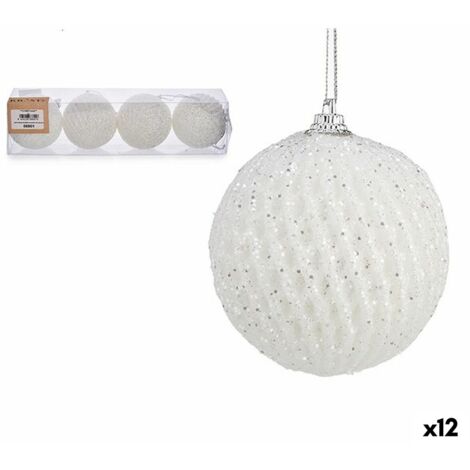 Krist Set de Boules de Noël Blanc Polystyrène 12 Unités