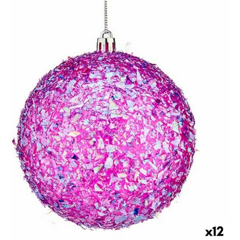 Krist Set de boules de Noël Violet 10 cm 12 unités