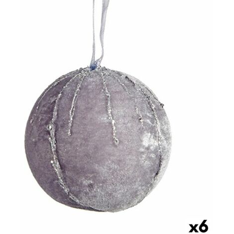 Krist Set Boules de Noël Polyester Argenté 8 cm 6 unités
