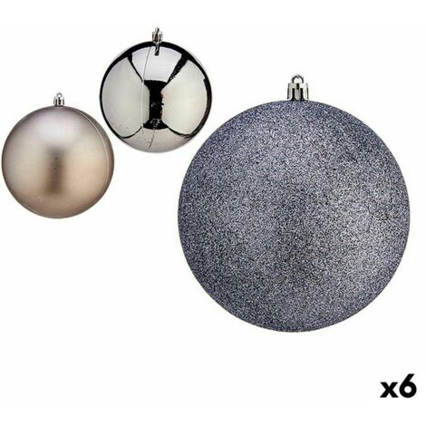Krist Set de bolas de Navidad argenté plastique 6 pièces