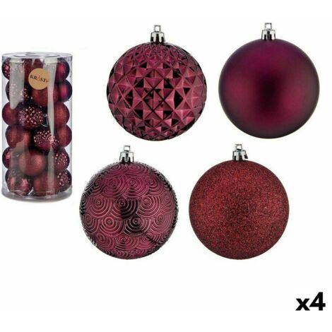 Krist Set de boules de Noël Violet 8 cm PVC 4 unités