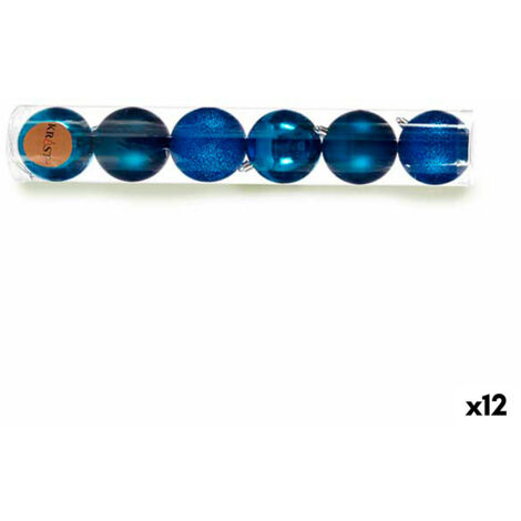 Krist Set de Boules de Noël Bleu Plastique 12 unités