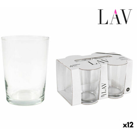 LAV Set de Verres Élégant Transparent 520 ml 4 Pièces