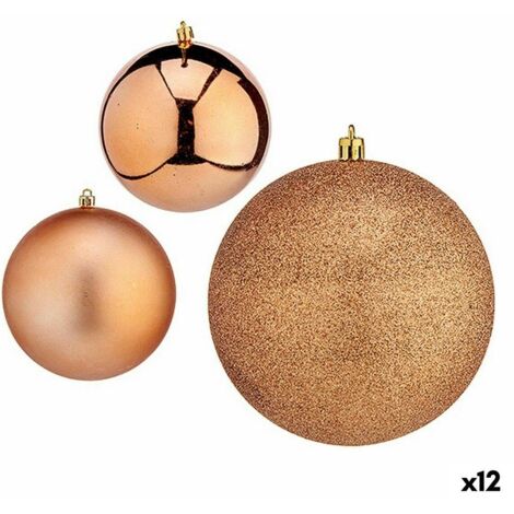 Krist Set Boules de Noël Cuivre Plastique 12 unités