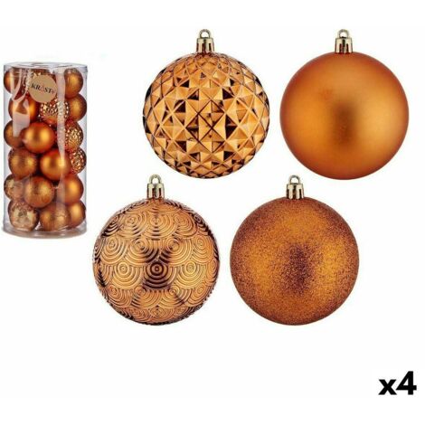 Krist Set de Bolas de Navidad 8 cm Orange PVC 4 Unités