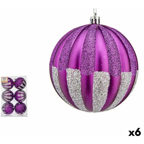 Krist Set de Bolas de Navidad 10 cm Violet Argenté PVC
