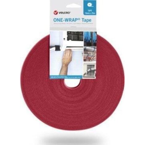 Velcro ONE-WRAP ruban rouge 16 mm 25 mètres