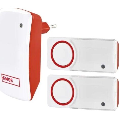 Emos P5750.2T Sonnette sans fil rouge portée 150m