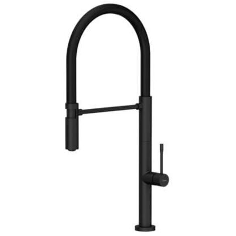 Quadron Margot T Line robinet cuisine noir carbone pur