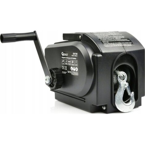 Geko Treuil électrique portable 12V 907 kg 9 m câble