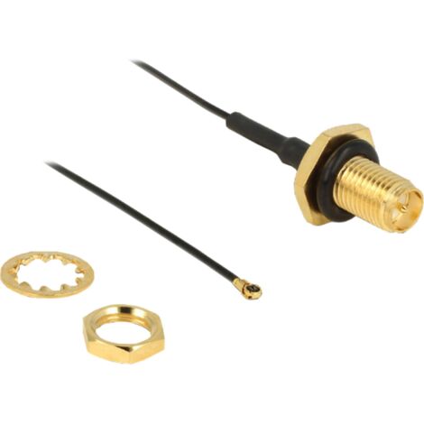 Cordon pigtail MHF4 mâle vers prise RP-SMA femelle châssis 20 cm ...