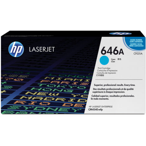 Toner HP 646A cyan cartouche d'impression laser pour rapports de bureau ...