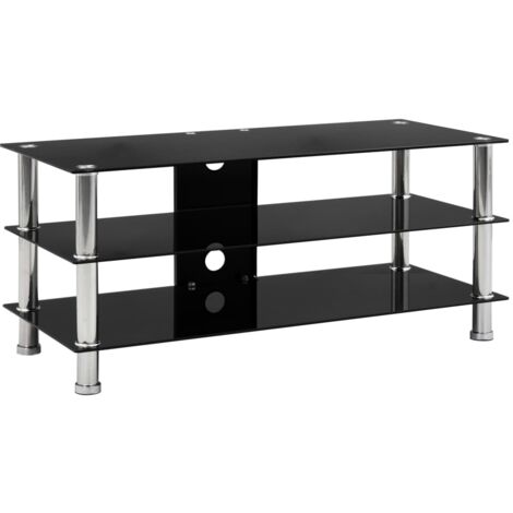 Mueble de TV vidrio templado negro 90x40x40 cm vidaXL