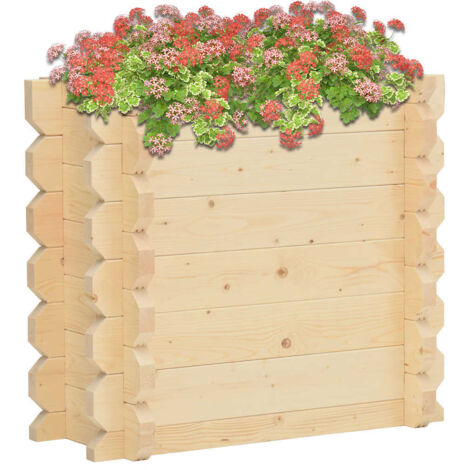 Arriate madera maciza de abeto 100x50x87,8 cm 42 mm vidaXL