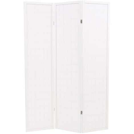 Biombo plegable 3 paneles estilo japonés 120x170 cm blanco vidaXL