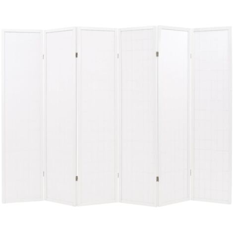 Biombo plegable con 6 paneles estilo japonés 240x170 cm blanco vidaXL