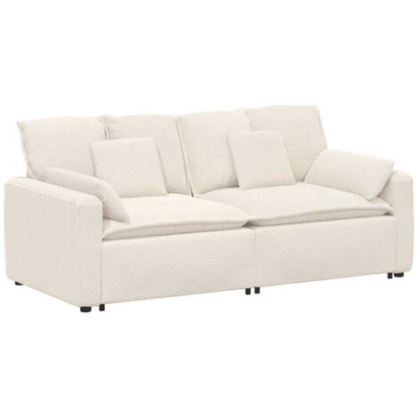 Divano Modulare con Cuscini Crema vidaXL