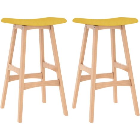 Sgabelli da Bar 2 pz in Tessuto Giallo Senape vidaXL - Giallo