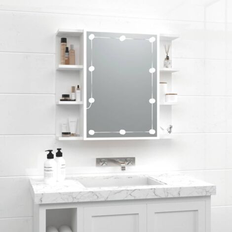 Mobile a Specchio con LED Bianco 70x16,5x60 cm vidaXL 967892