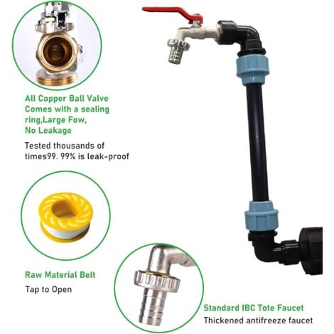 Col de Cygne IBC Adaptateur: avec Sortie Robinet 3/4 Pouce Adaptateur ...
