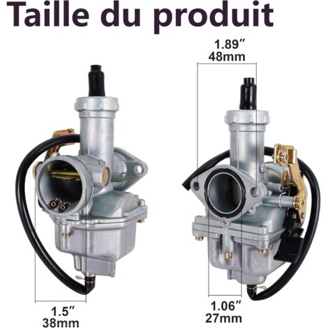 Carburateur PZ27 pour quad CG 125cc, 150cc, 200cc, 250cc, 4 temps, kart, dirt bike, starter ...