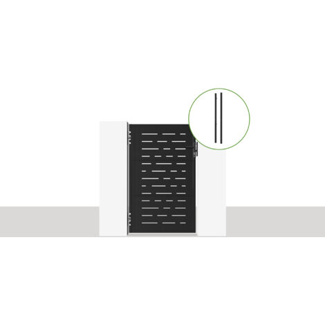 Portillon acier NALI ARLBERG 100 x 160cm + 2 poteaux acier DARIO Noir Mat