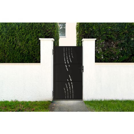 Portillon acier NALI VELETA 100 x 180cm Noir mat