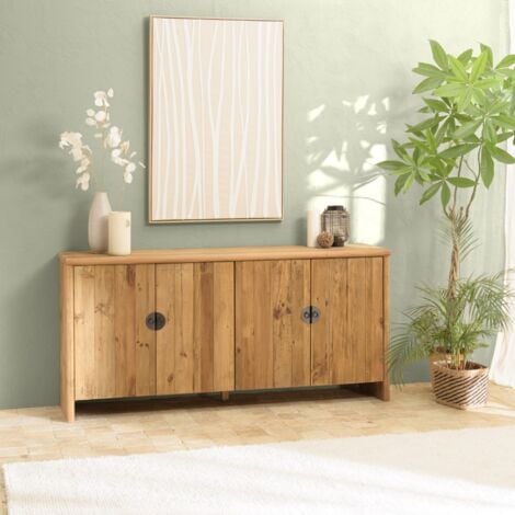 SANDY - Buffet 4 portes bois pin recyclé